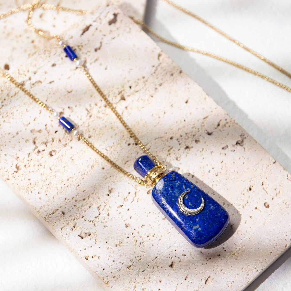 Twilight | Lapis Moonlight Bottle Pendant Necklace – Meli&Moli